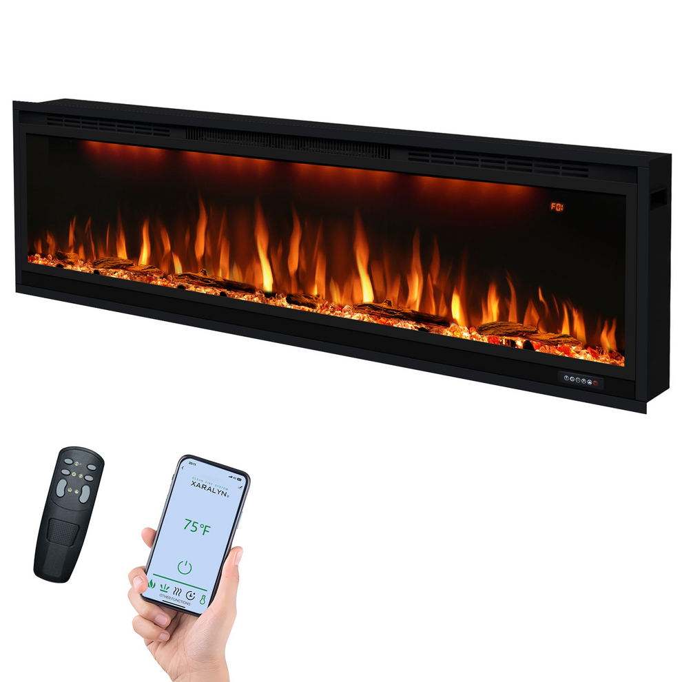 BI Smart Series 60" Linear Electric Fireplace | WiFi App & Voice Contr ...